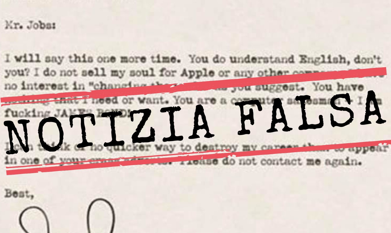 No, Sean Connery non ha mai scritto questa lettera a Steve Jobs | Facta